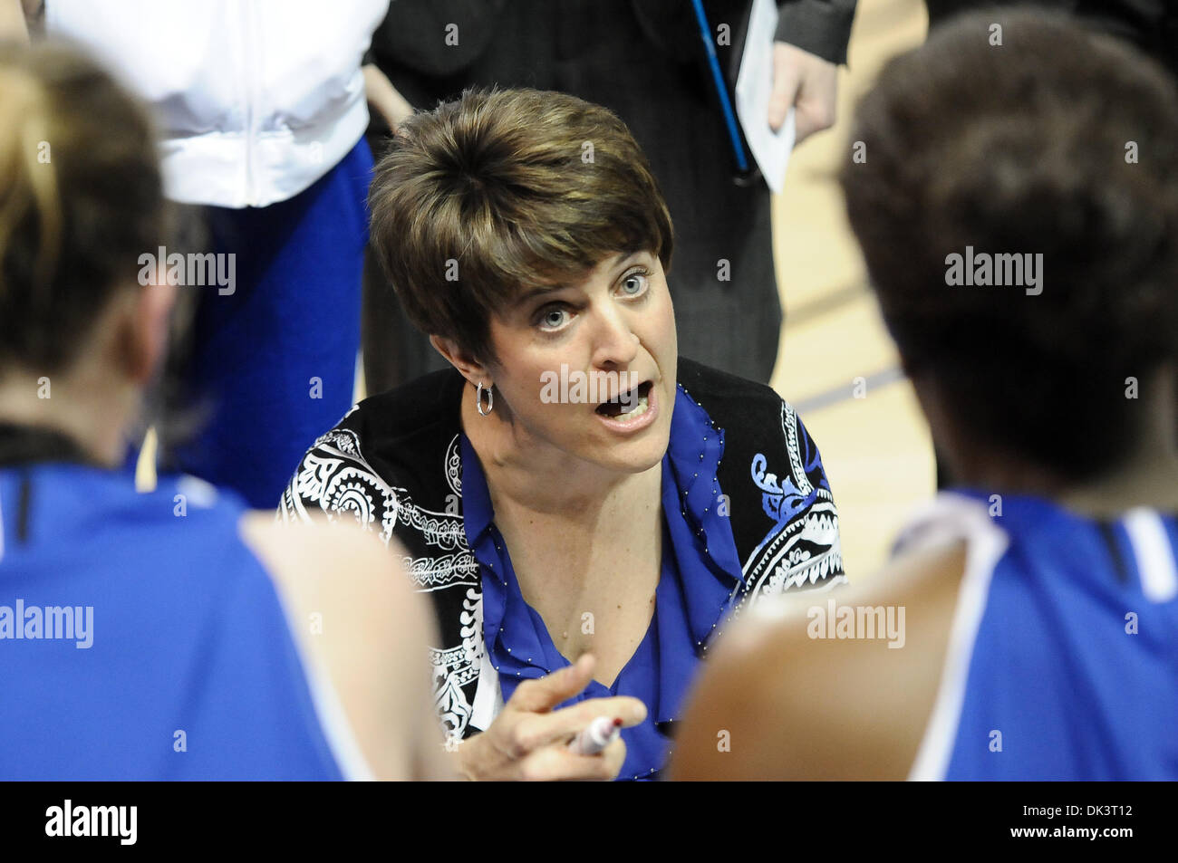 Mar. 11, 2011 - St. Charles, Missouri, U.S - Drake coach Amy Stephens ...