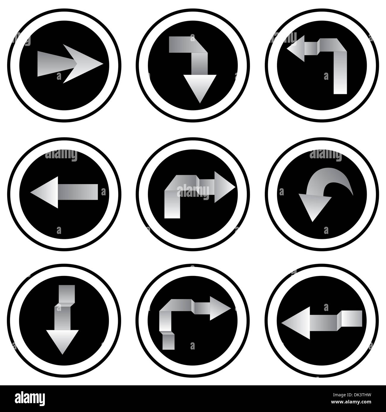 Arrow sign icon set. Vector Stock Photo - Alamy