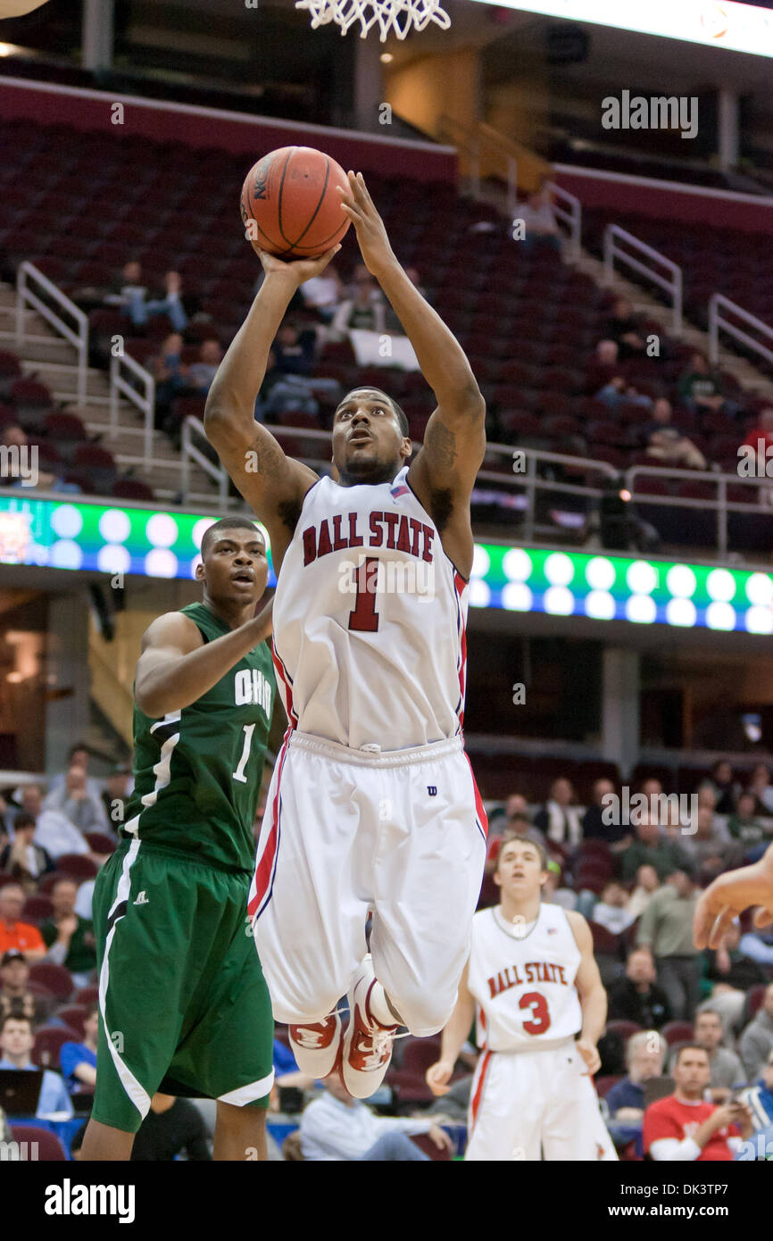Mar. 11, 2011 - Cleveland, Ohio, U.S - Ball State forward Malik Perry ...