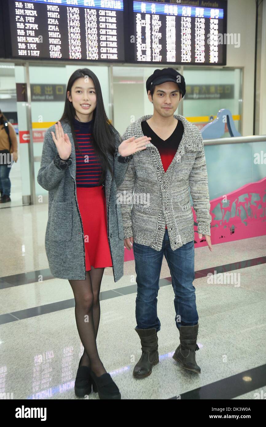 Taipei, China. 30th Nov, 2013. Japanese actor Yuya Yagara and actress ...