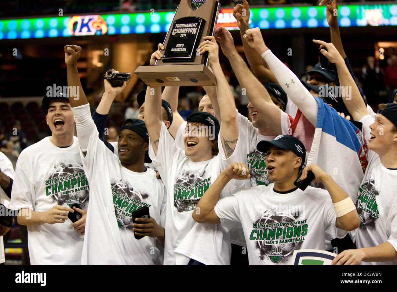 Mar. 12, 2011 - Cleveland, Ohio, U.S - The Akron Zips celebrate their ...