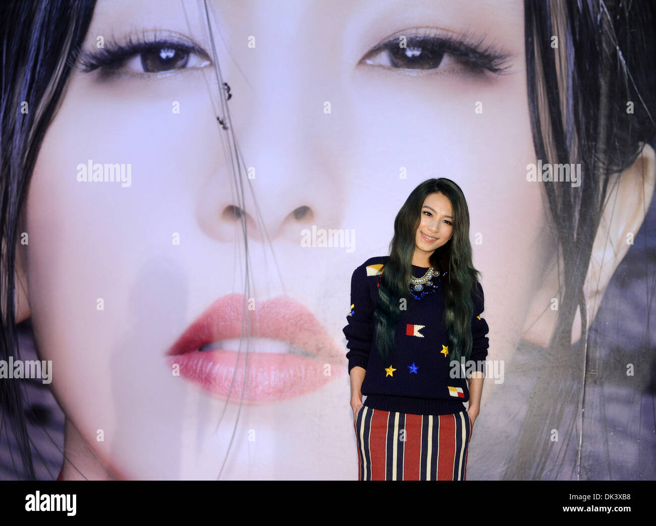 Taipei, China. 30th Nov, 2013. Singer Hebe promotes her new album in ...