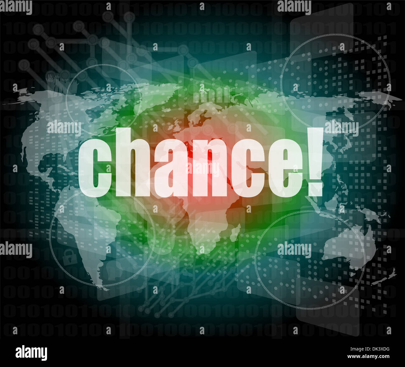 chance text on digital touch screen interface Stock Photo - Alamy