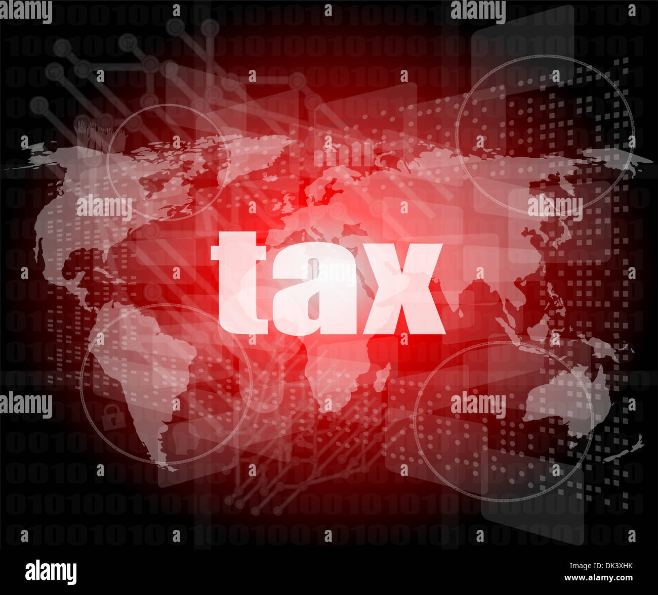 tax word on digital touch screen Stock Photo - Alamy