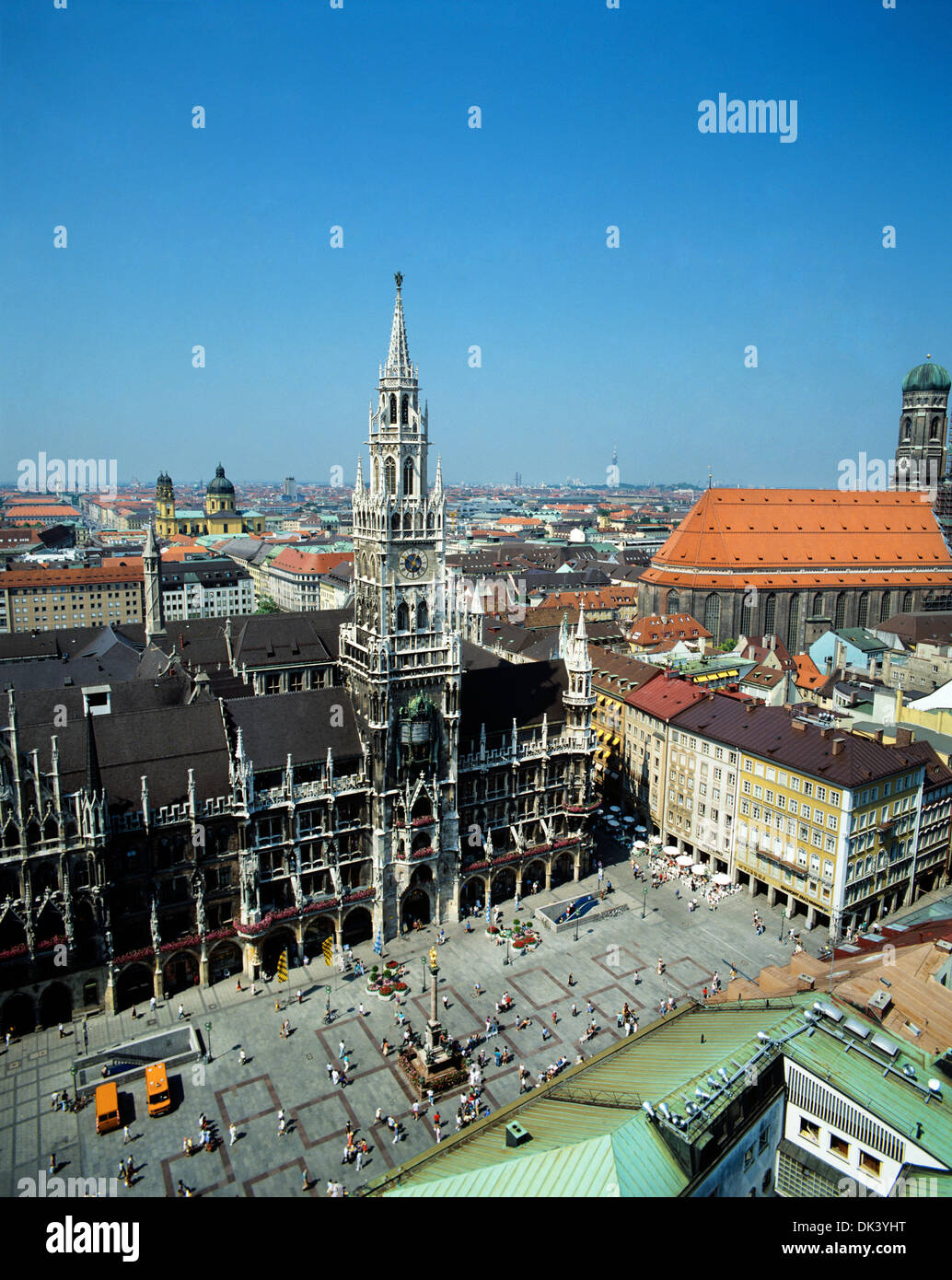 Aerial view of Marienplatz (St. Mary, Our Lady's Square), Munich ...