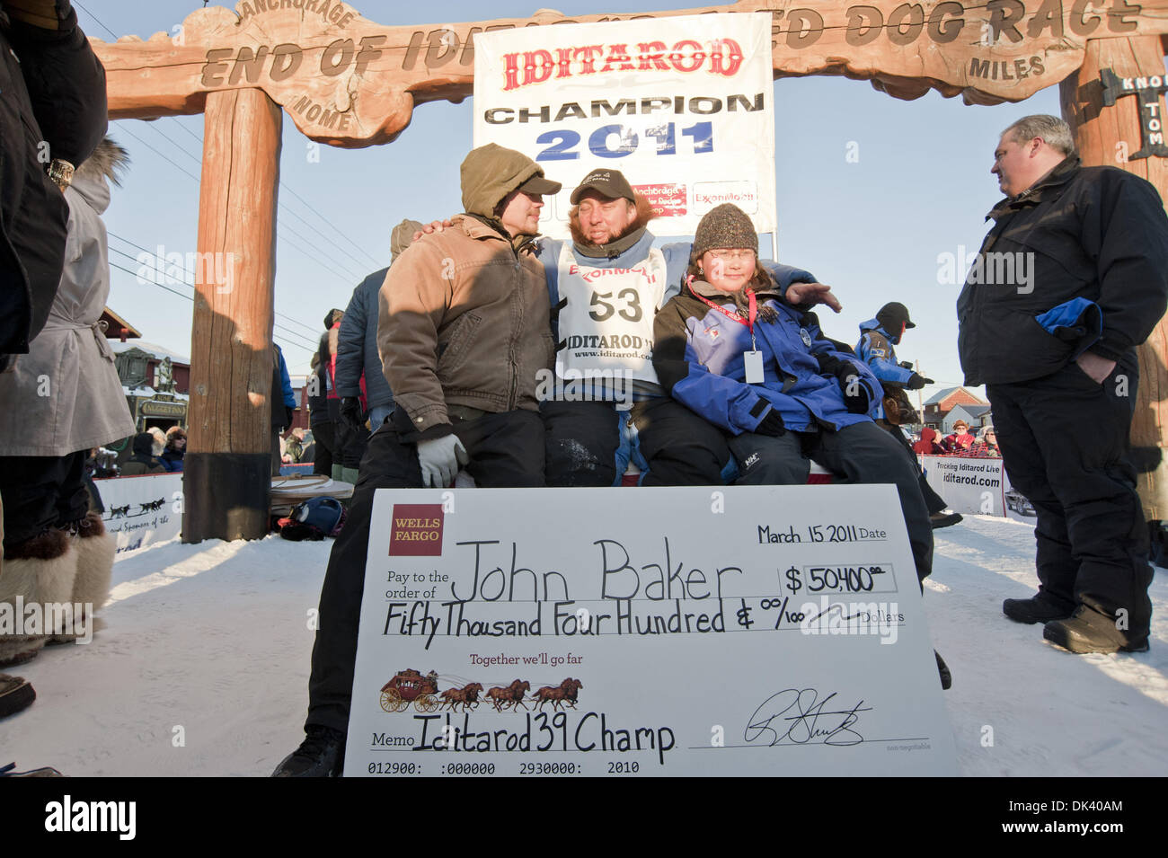 Mar. 15, 2011 - Nome, Alaska, U.S. - Kotzebue resident JOHN BAKER sits ...