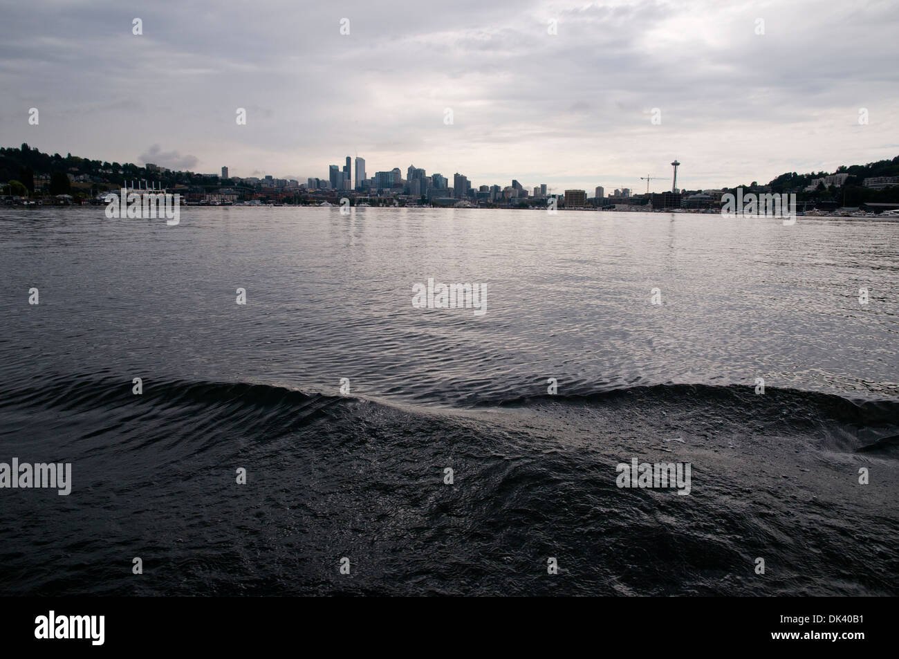 The view of Downtown Seattle from Lake Union, Seattle, state of ...