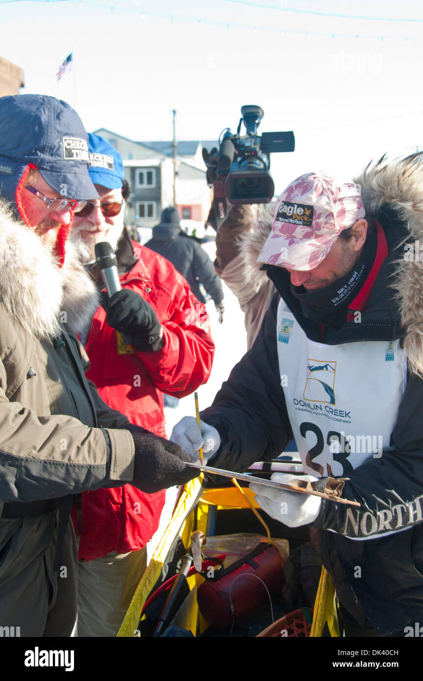 Mar 15, 2011 - Nome, Alaska, USA - HANS GOTT checks into Nome to claim ...