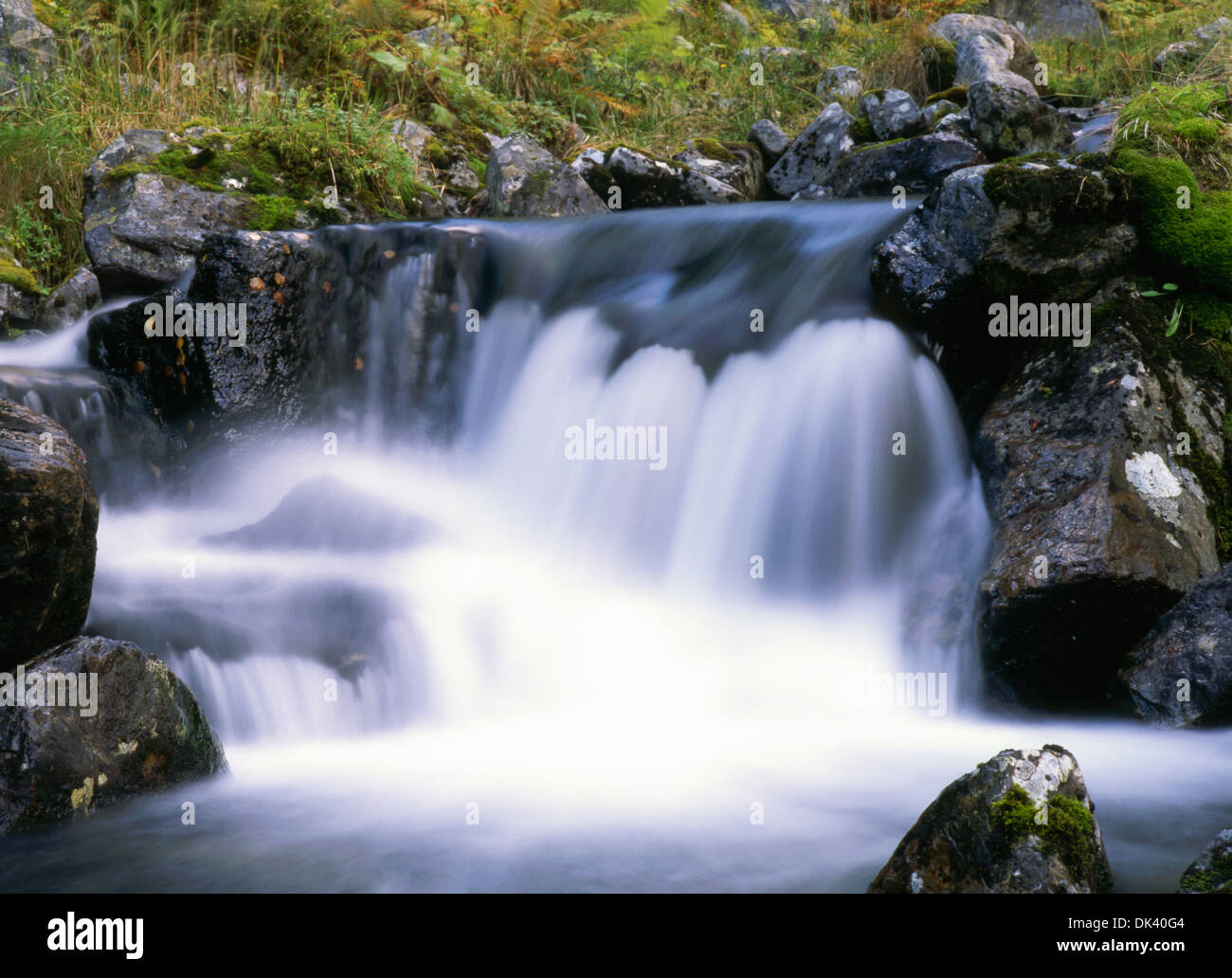 Nature landscape of mountain waterfall Stock Photo - Alamy