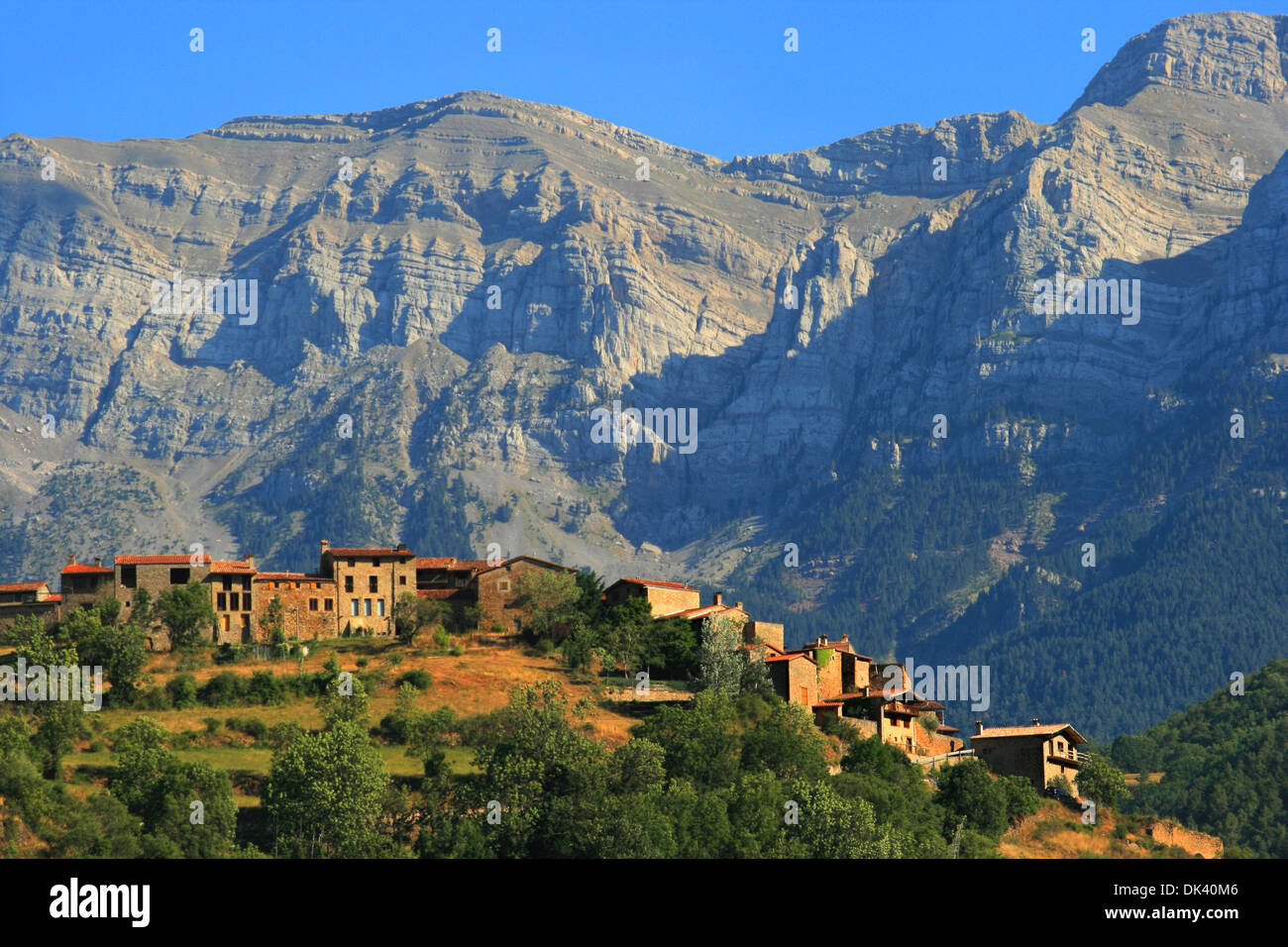 Typical VIllage High Up Against the Dramatic Cadi Mountains In ...