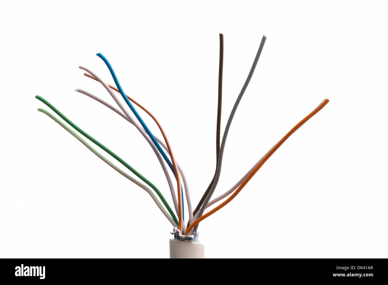 Colorful cable closeup on white background Stock Photo - Alamy