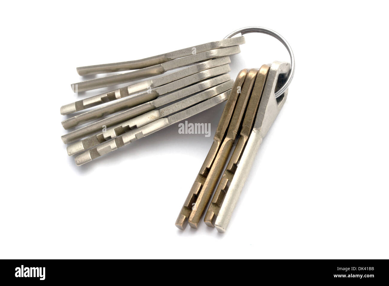 A bunch of keys isolated on white background Stock Photo - Alamy