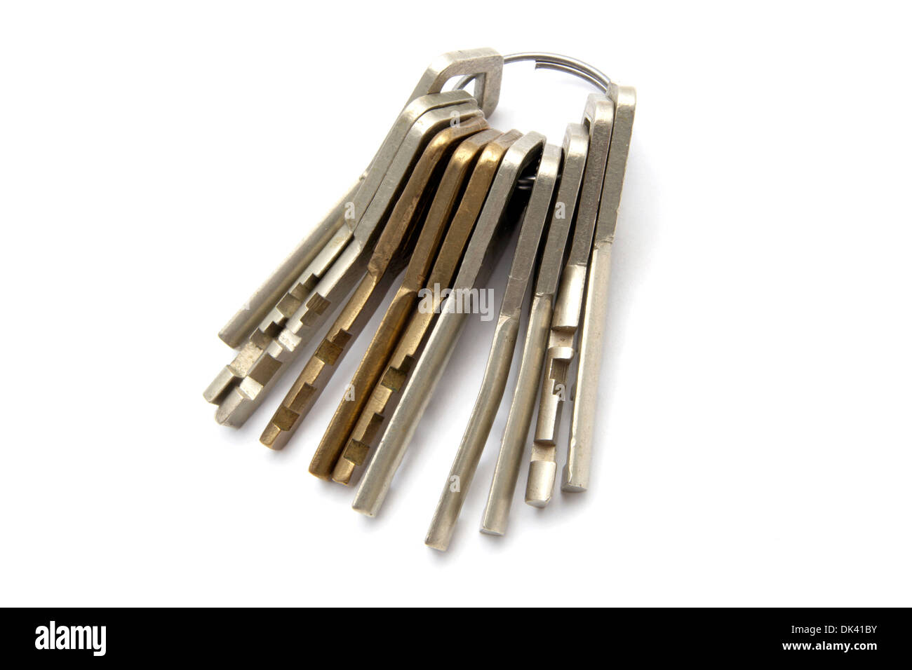 A bunch of keys isolated on white background Stock Photo - Alamy