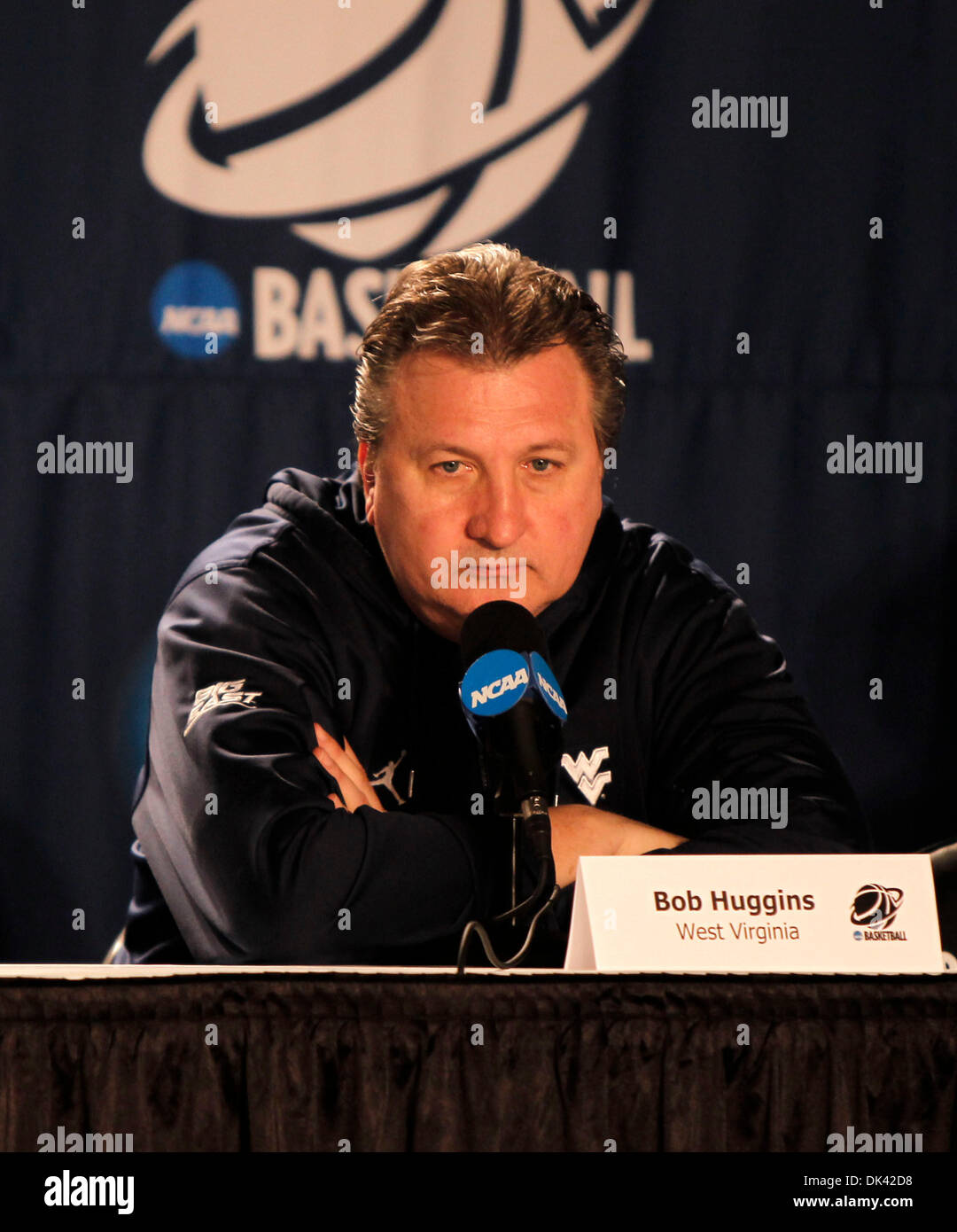 Mar. 18, 2011 - Tampa, FL, USA - West Virginia coach Bob Huggins talked ...