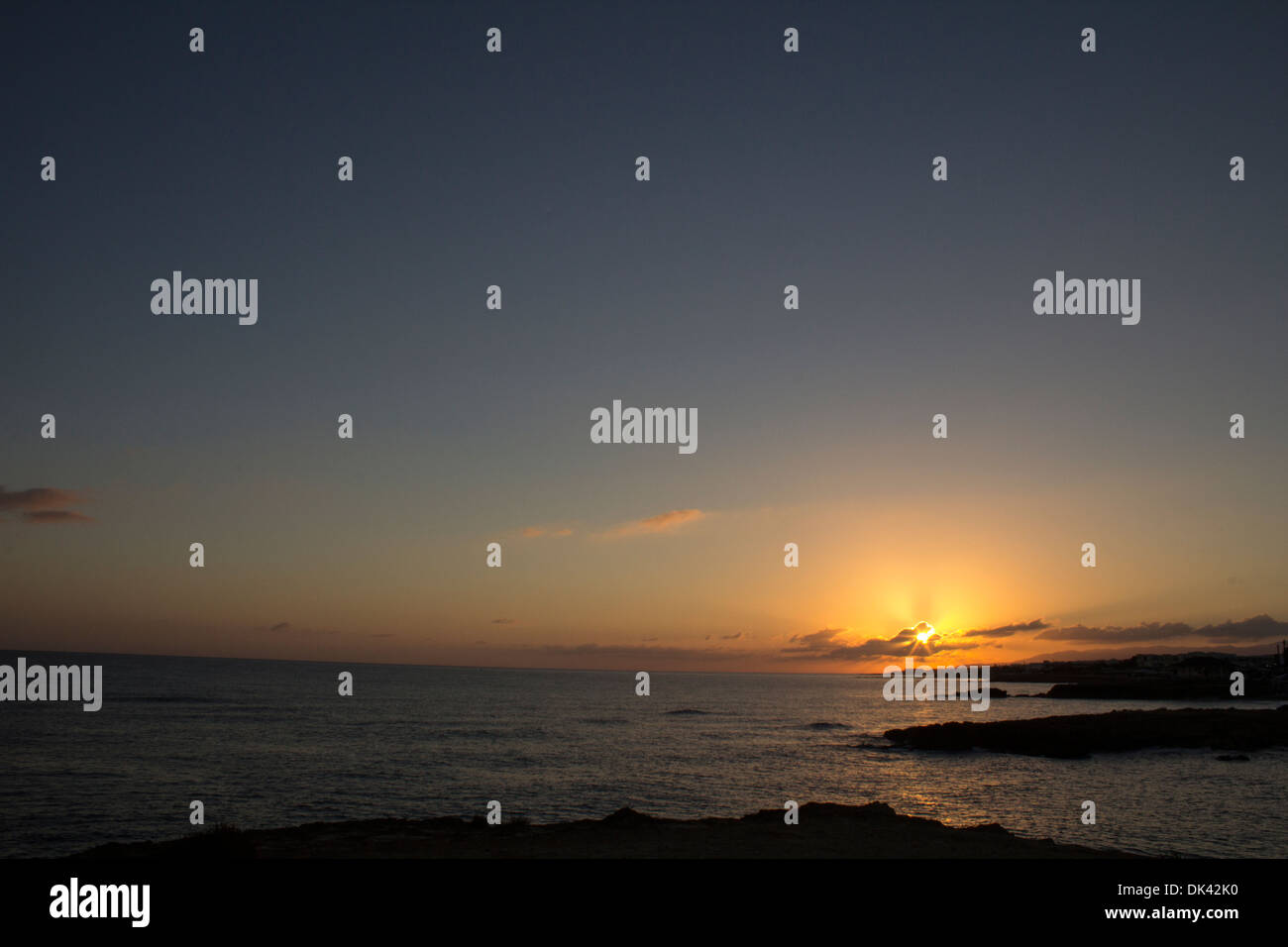 Sublime sunrise, in a majestic display of light breaking the night over ...