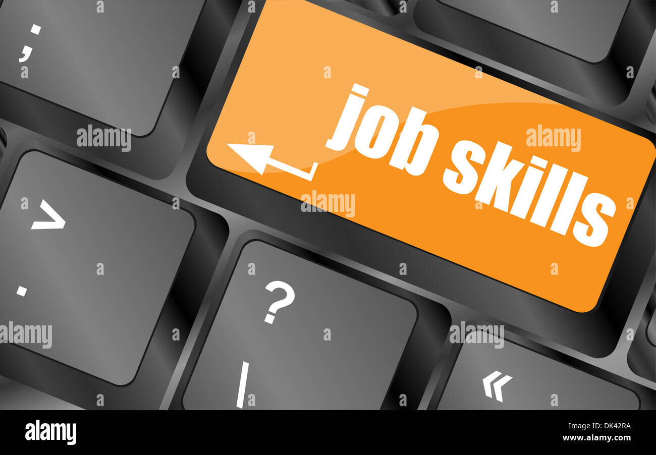 Computer keyboard with job skills key. business concept Stock Photo - Alamy
