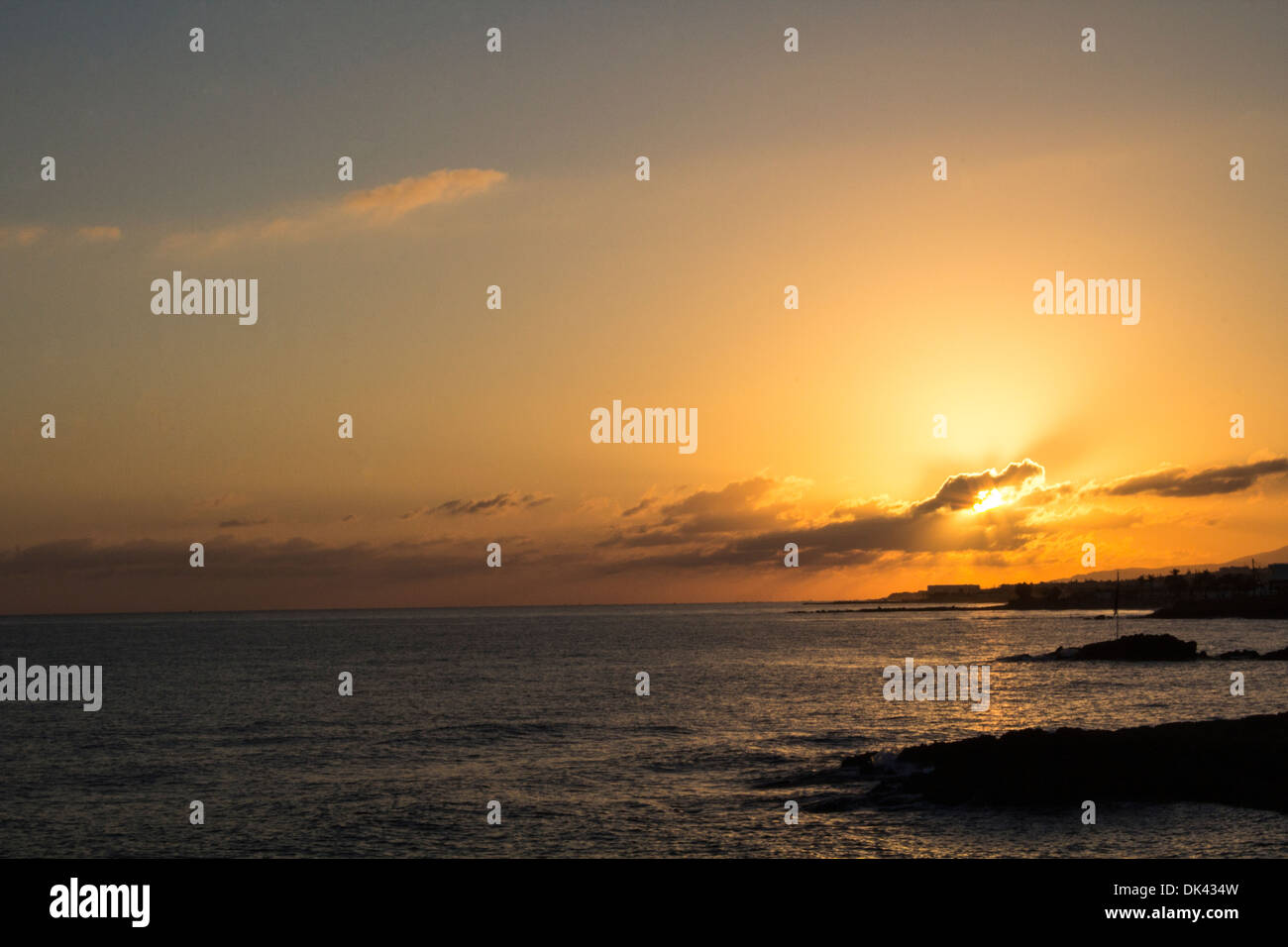 Enhanced by the fiery sunrise amongst the clouds hi-res stock ...