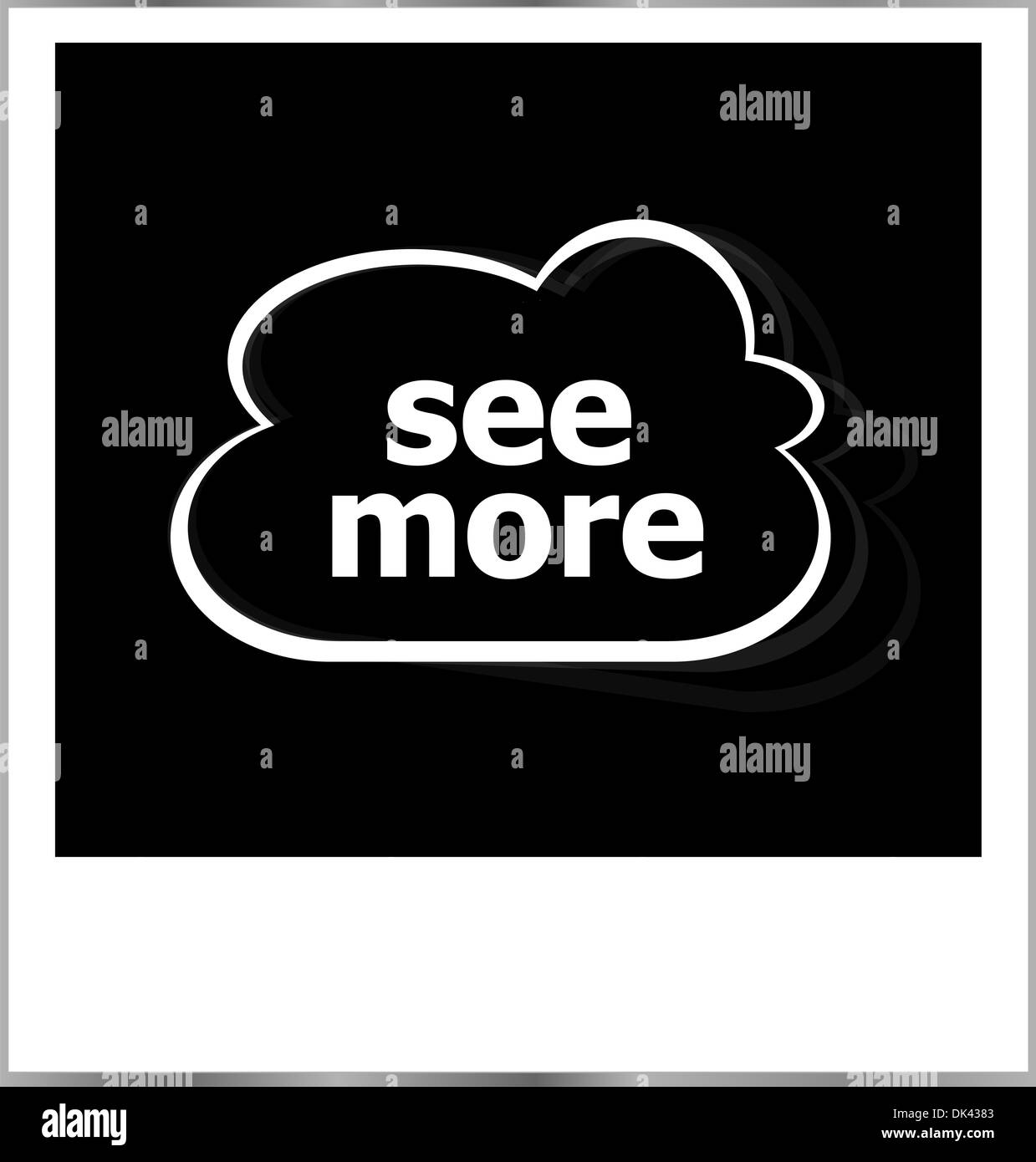 instant photo frame with cloud and see more word, business concept ...