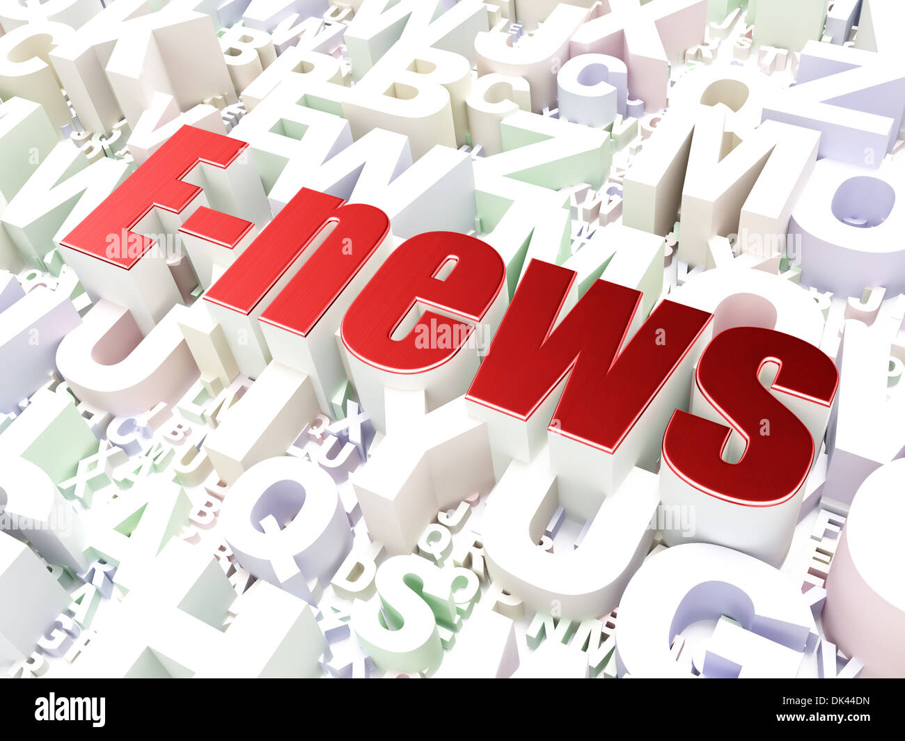 News concept: E-news on alphabet background, 3d render Stock Photo - Alamy