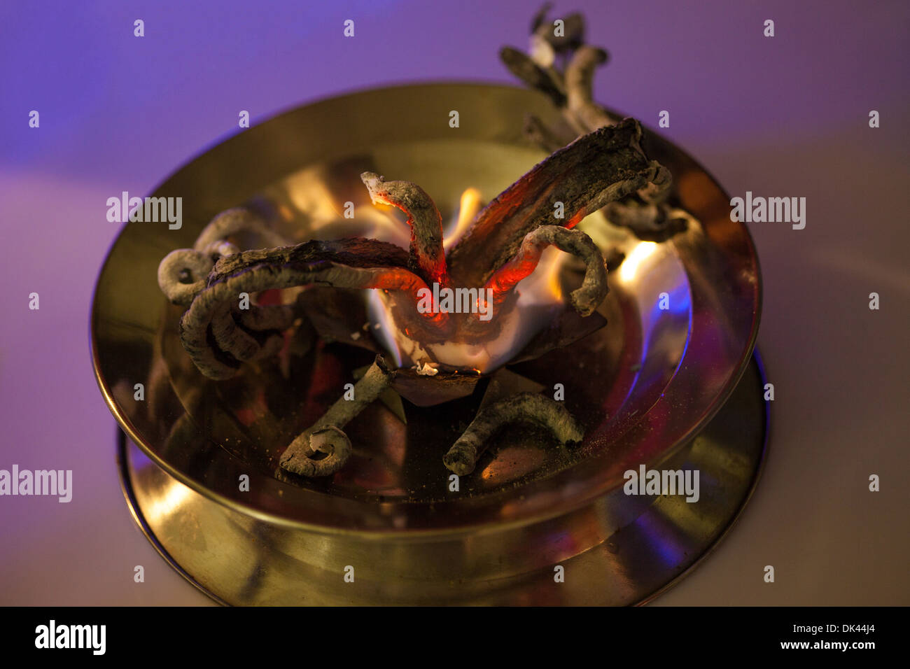 Image of reagents burns in spirit lamp Stock Photo - Alamy