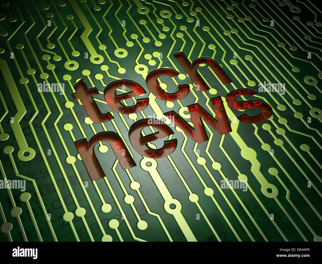 News concept: circuit board with word Tech News, 3d render Stock Photo - Alamy