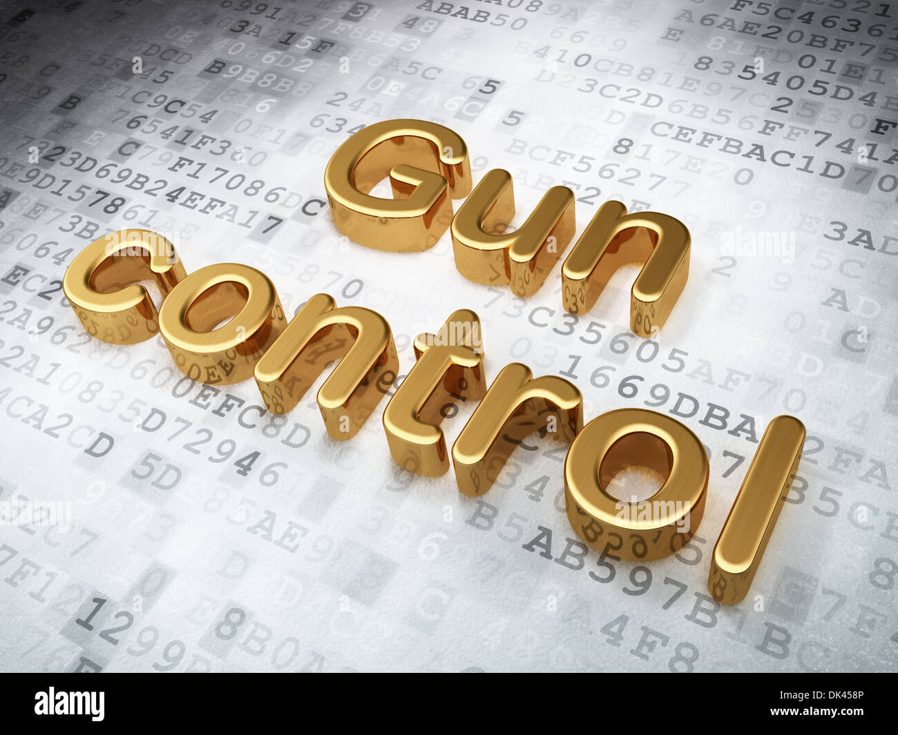Privacy concept: Golden Gun Control on digital background Stock Photo ...