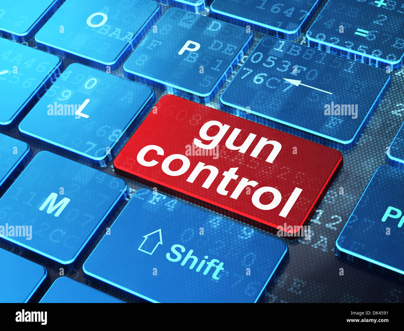 Protection concept: Gun Control on computer keyboard background Stock ...