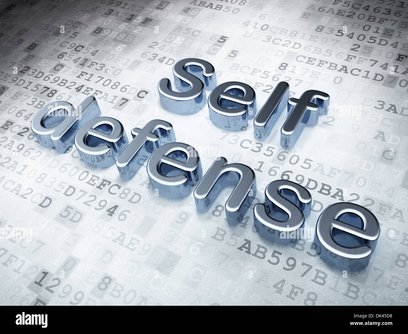 Security concept: Silver Self Defense on digital background Stock Photo ...