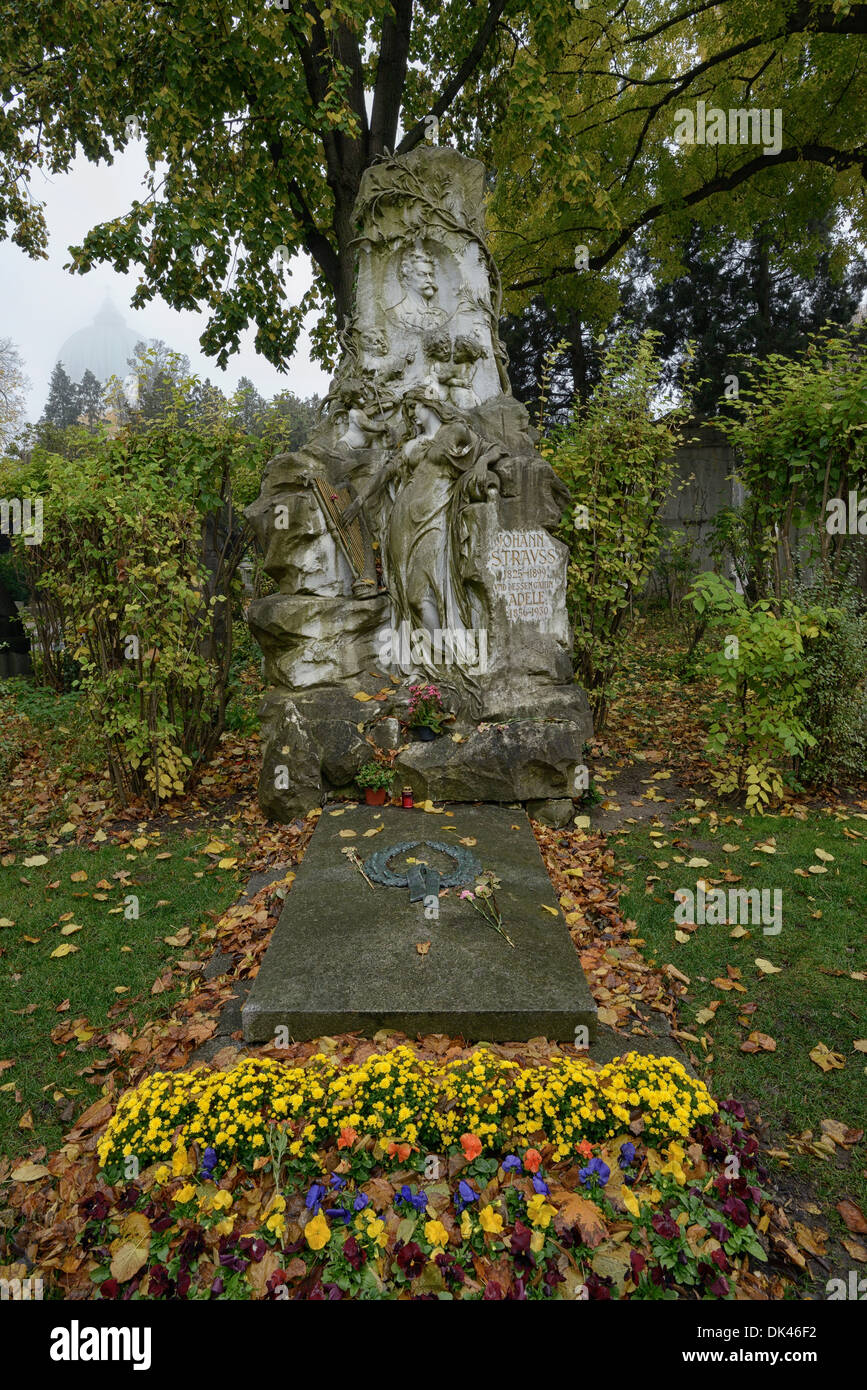 Grave of Johann Strauss II, composer, Zentralfriedhof, Central Cemetery ...