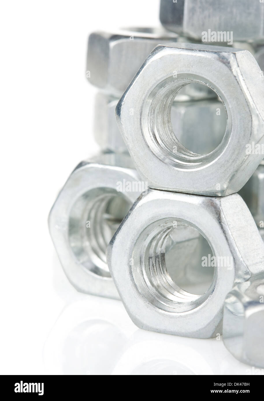 metal nuts tool isolated on white background Stock Photo - Alamy