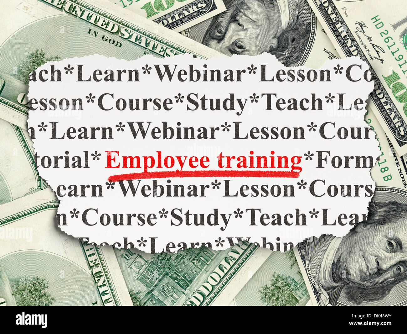 Education concept: Employee Training on Money background Stock Photo ...
