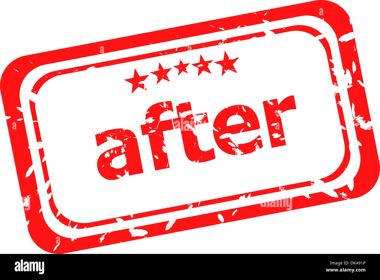 red rubber stamp with after word Stock Photo - Alamy