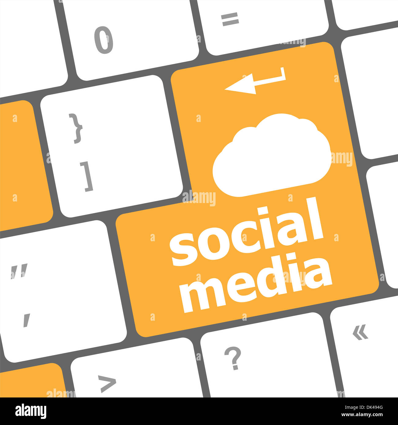 Social media keyboard button Stock Photo - Alamy