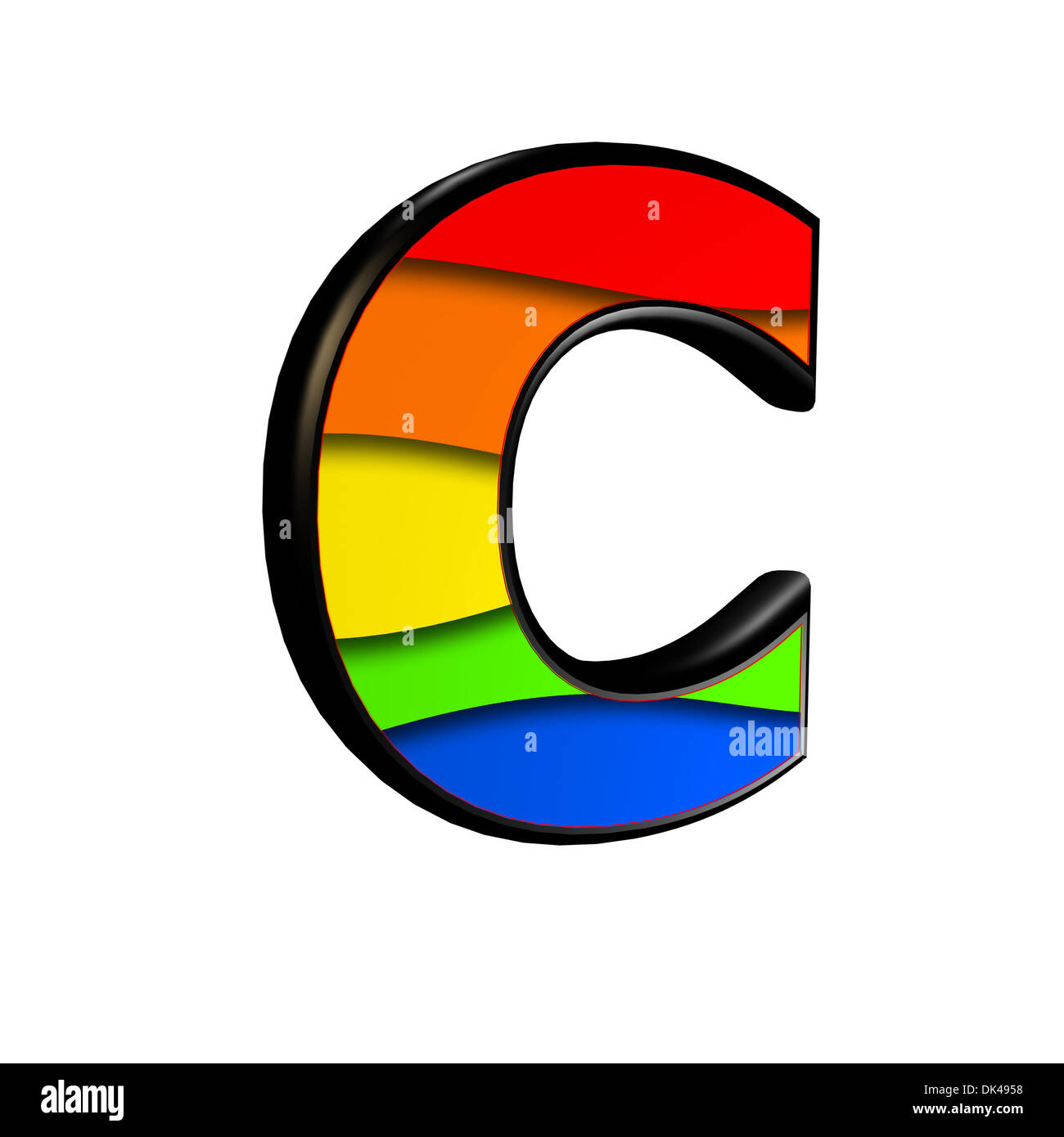 letter with rainbow texture - C Stock Photo - Alamy