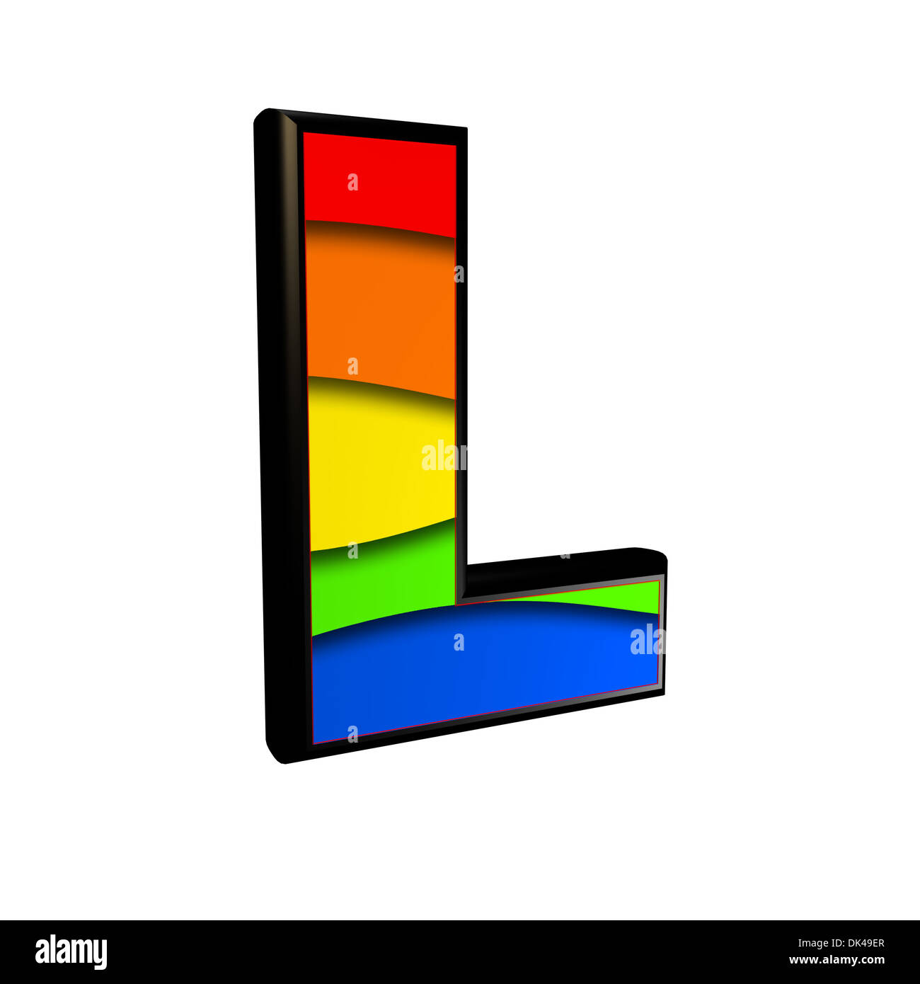 letter with rainbow texture - L Stock Photo - Alamy