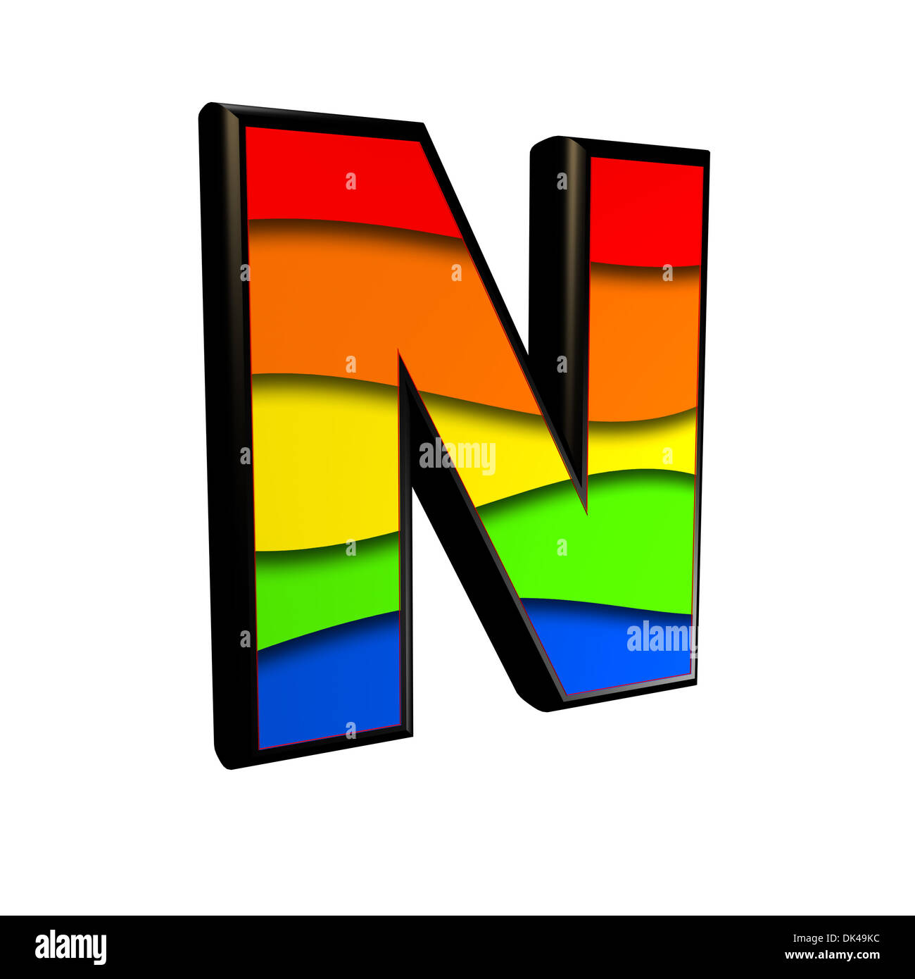 letter with rainbow texture - N Stock Photo - Alamy