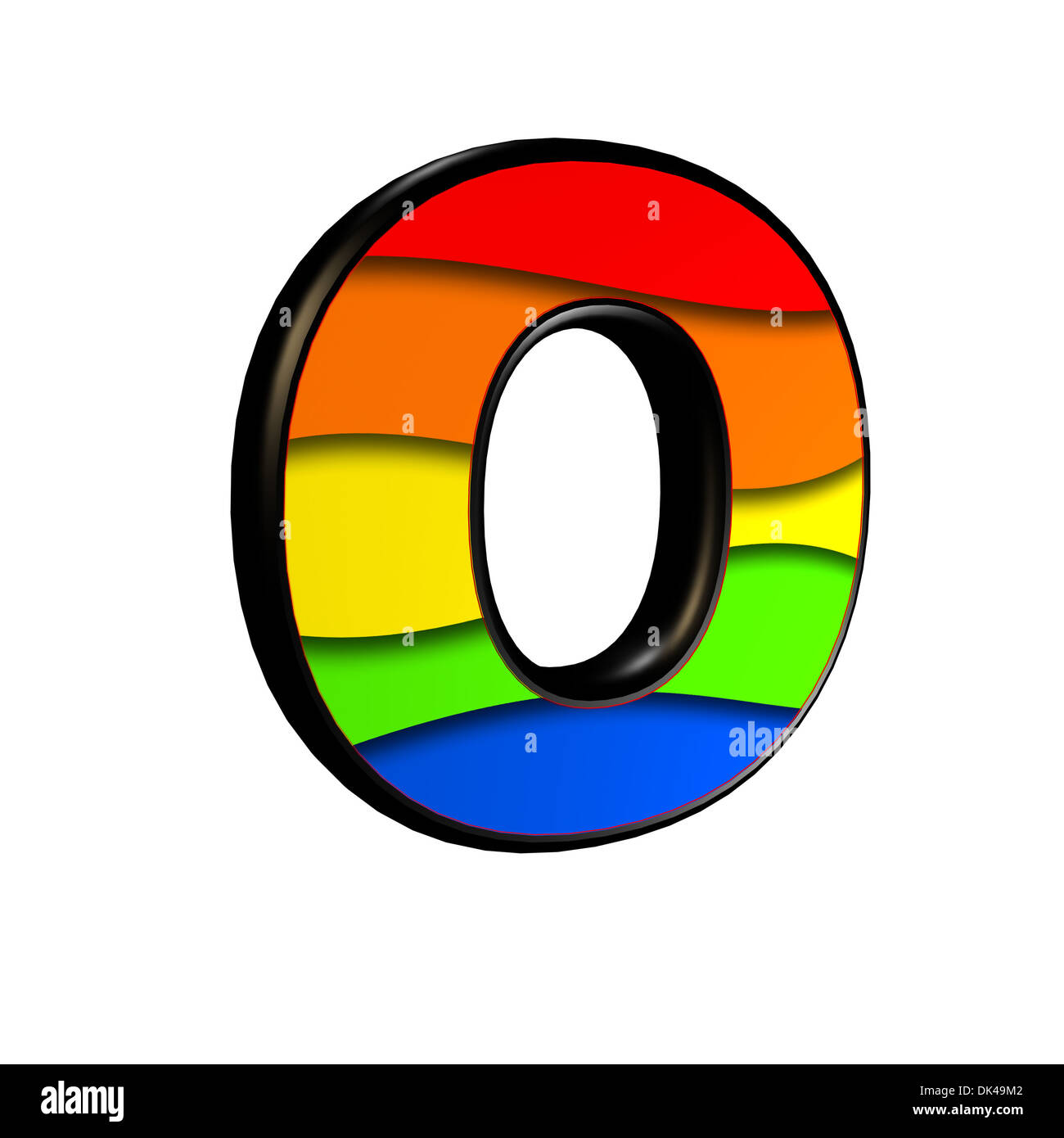 letter with rainbow texture - O Stock Photo - Alamy