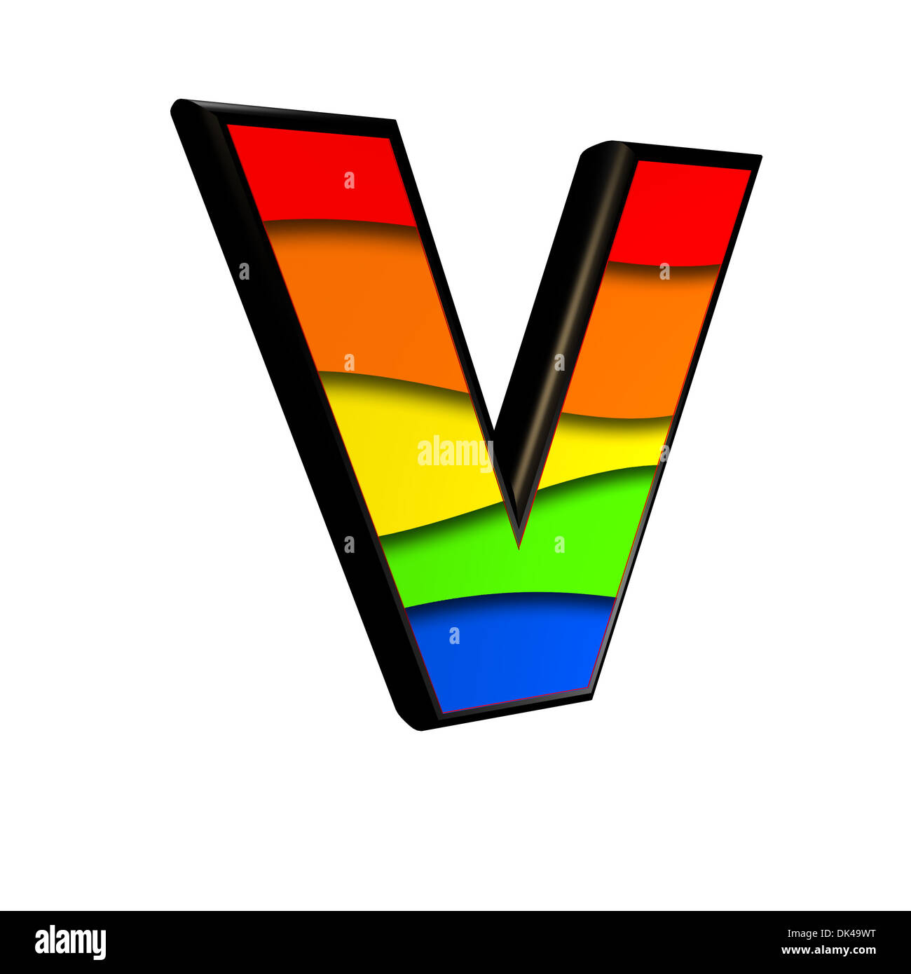 letter with rainbow texture - V Stock Photo - Alamy