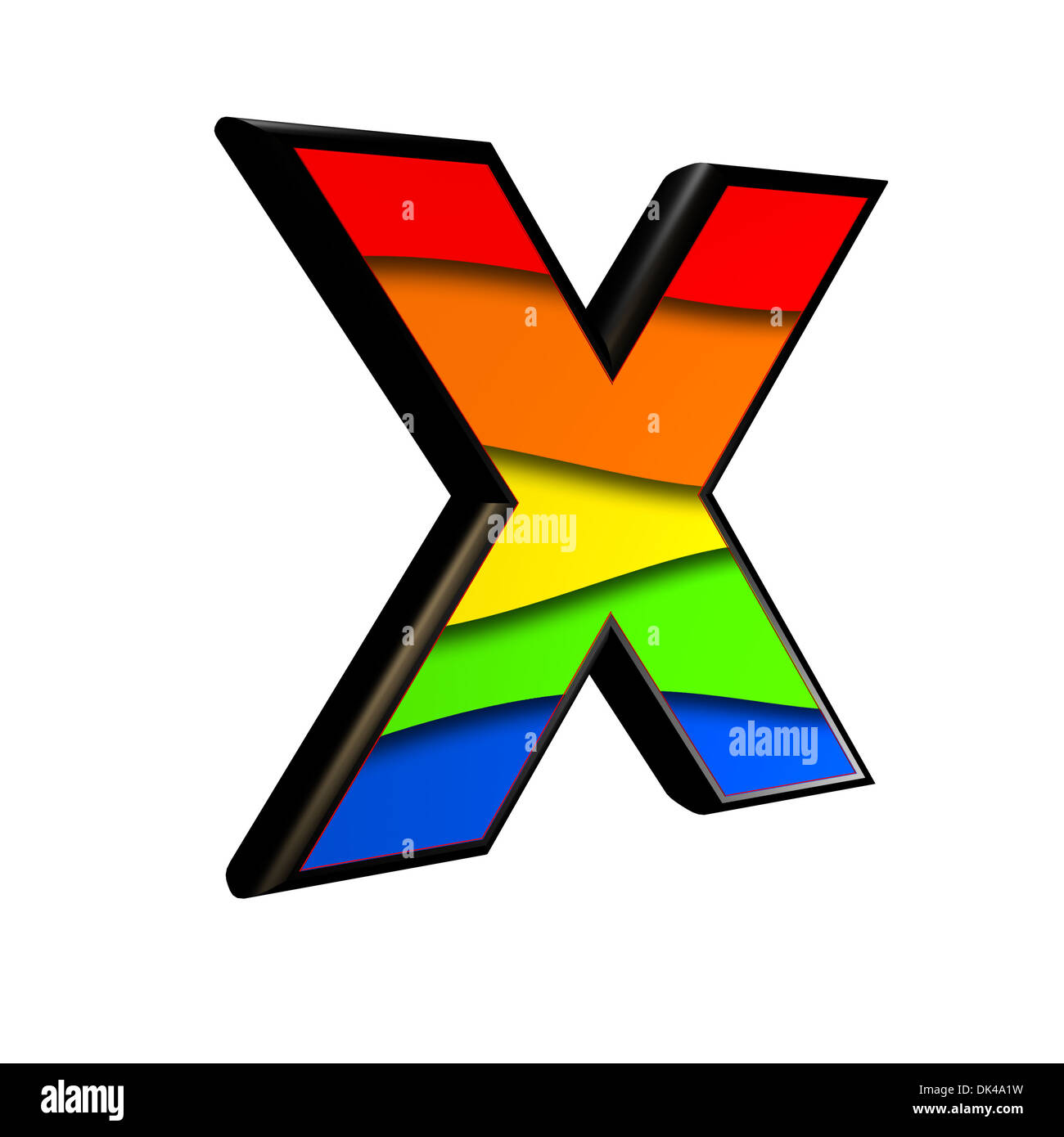 letter with rainbow texture - X Stock Photo - Alamy