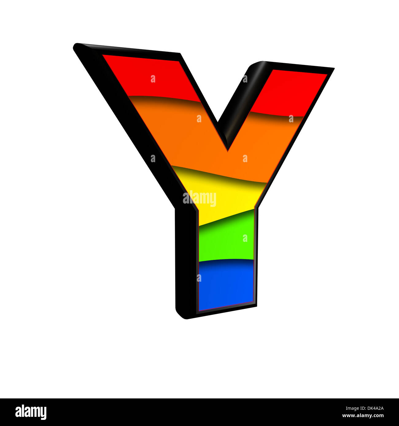 letter with rainbow texture - Y Stock Photo - Alamy