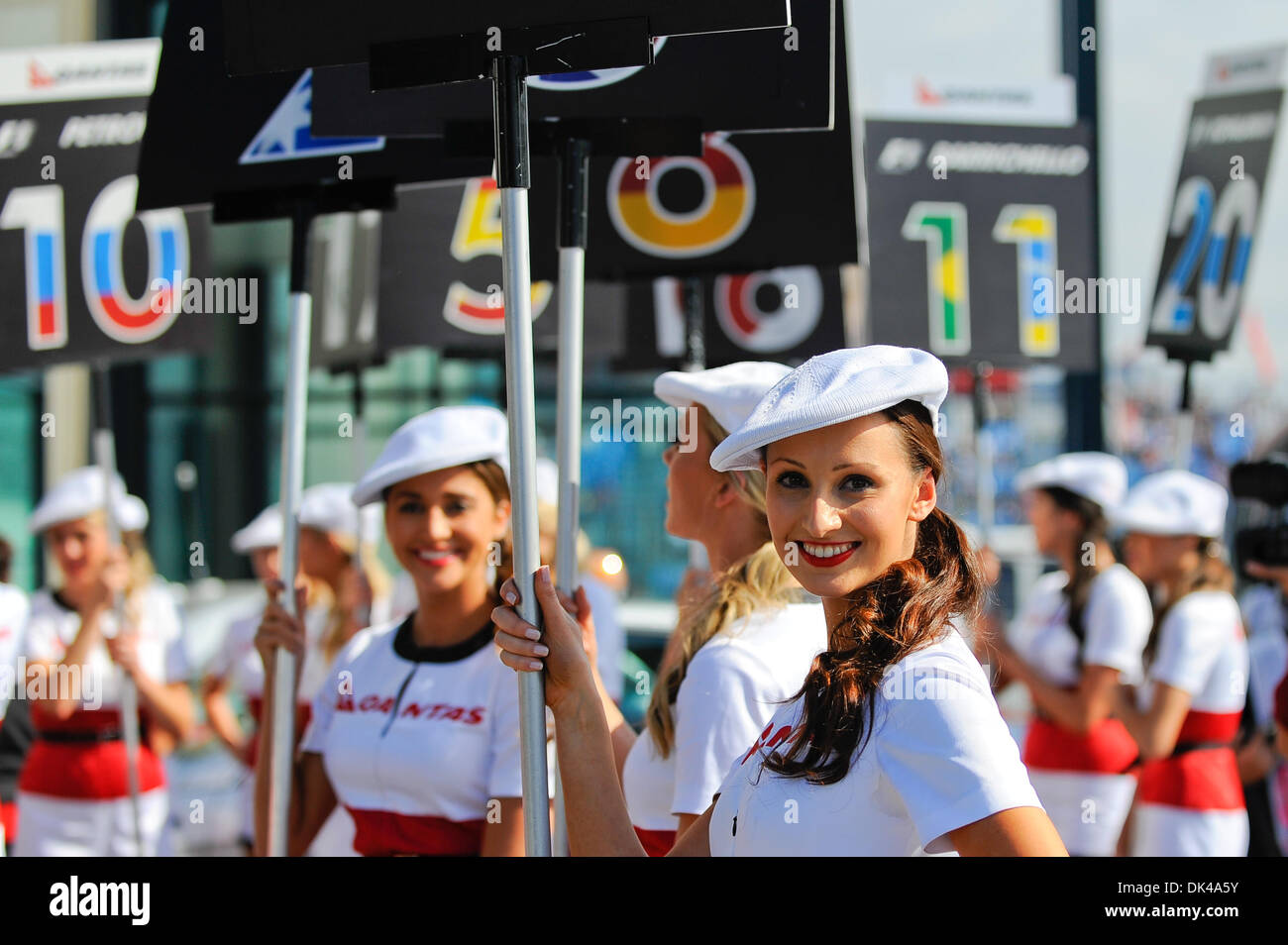 Grid girls australian grand prix albert park hi-res stock photography ...