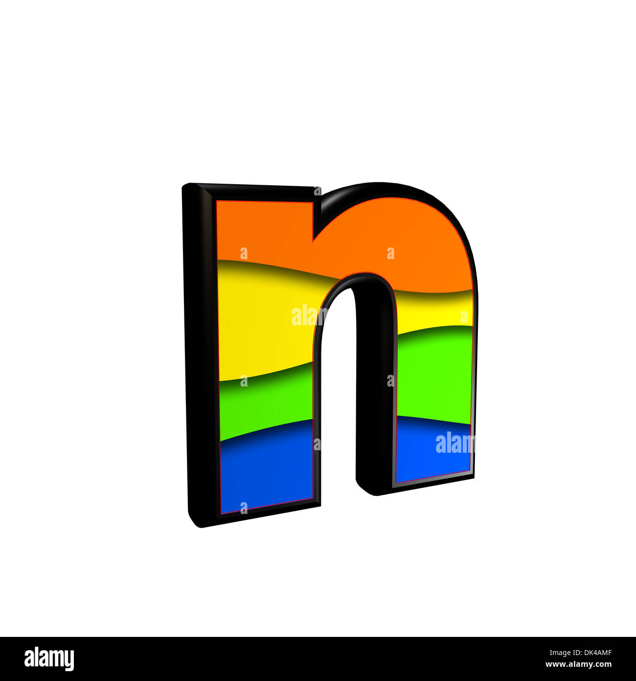 The Letter N In Rainbow