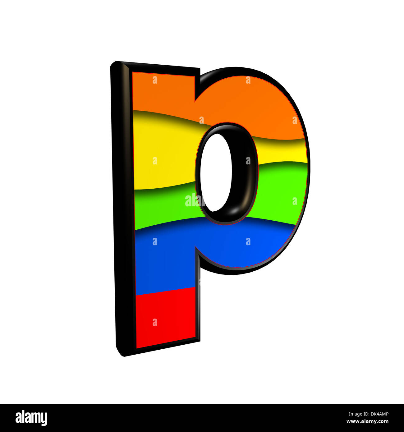 letter with rainbow texture - P Stock Photo - Alamy