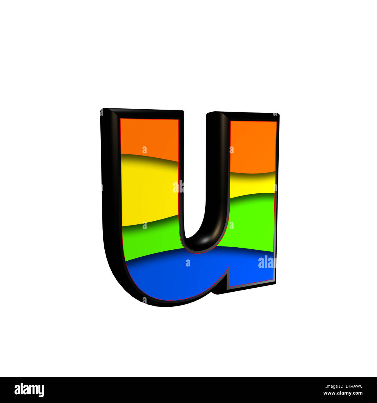 letter with rainbow texture - U Stock Photo - Alamy