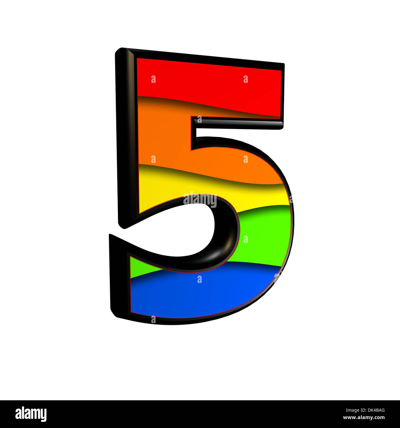 digit with rainbow texture - 5 Stock Photo - Alamy