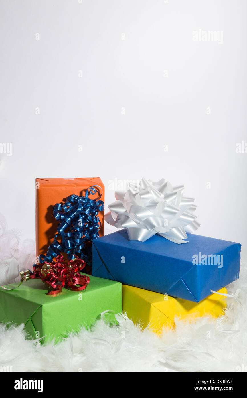 Blue presents stacked hi-res stock photography and images - Alamy