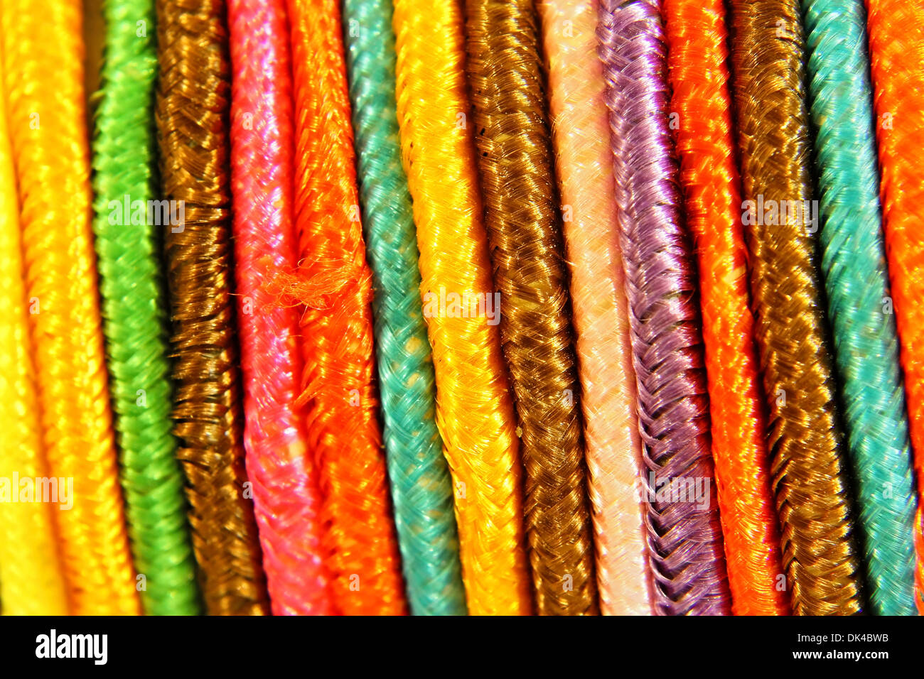 Colorful ropes in line Stock Photo - Alamy