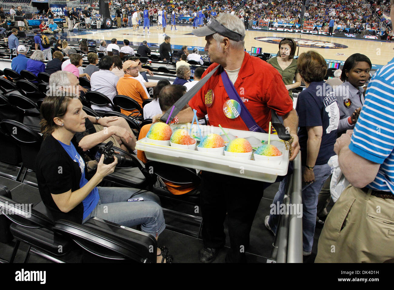 Apr. 1, 2011 - Houston, TX, USA - Chris Swick, selling snow cones and ...