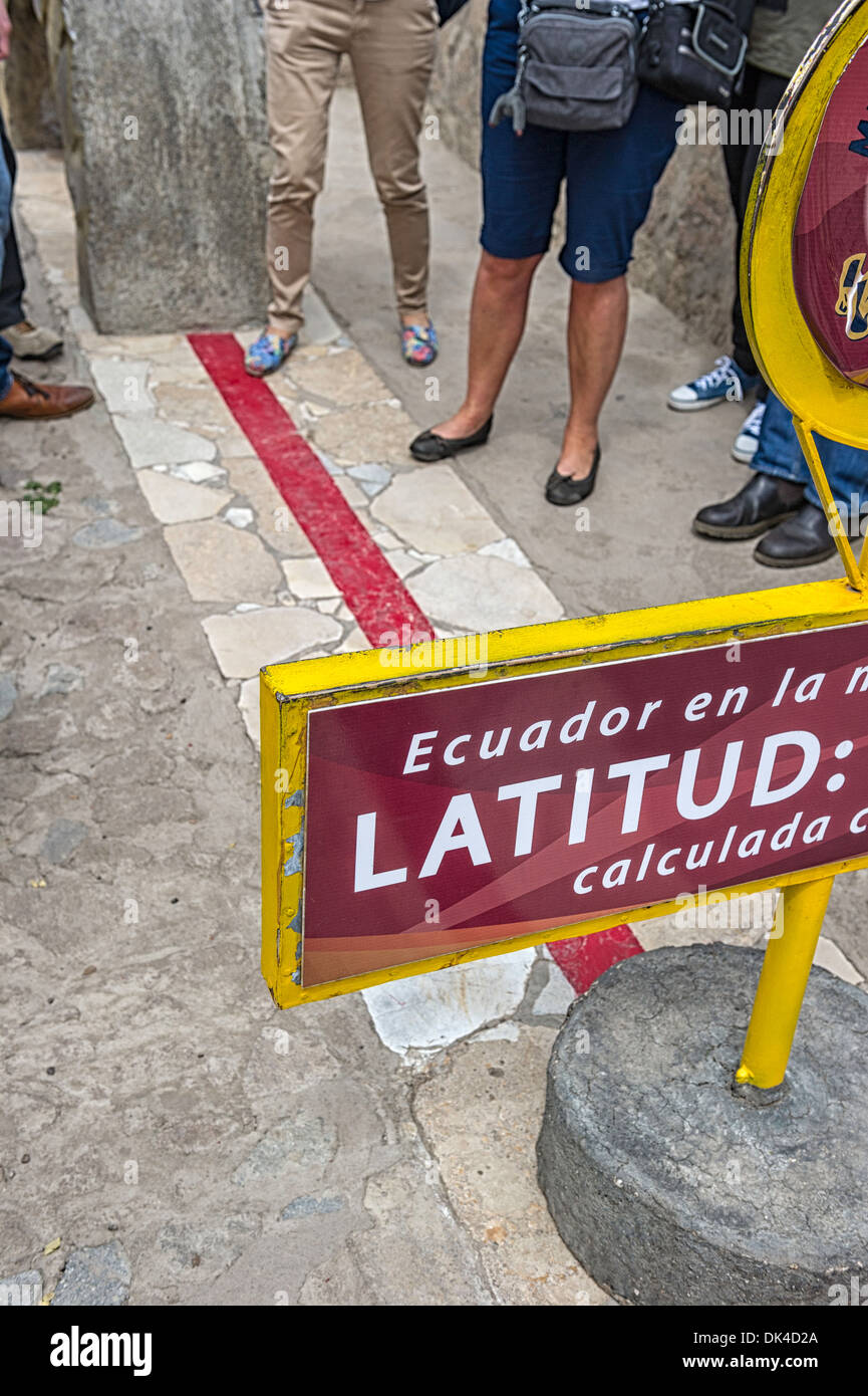 Standing on the equator in Ecuador Stock Photo - Alamy