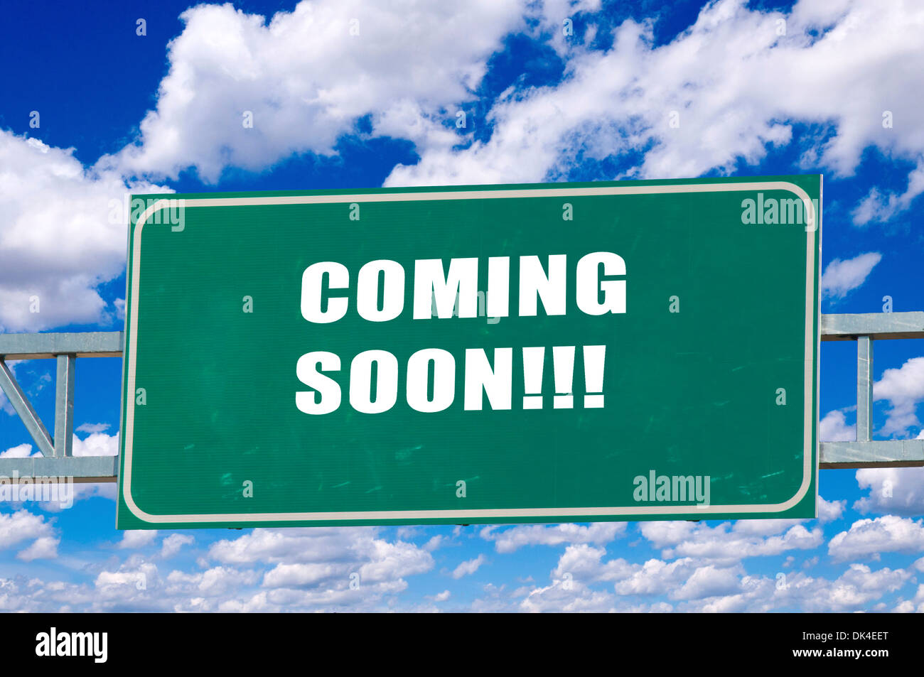 Coming soon road sign hi-res stock photography and images - Alamy